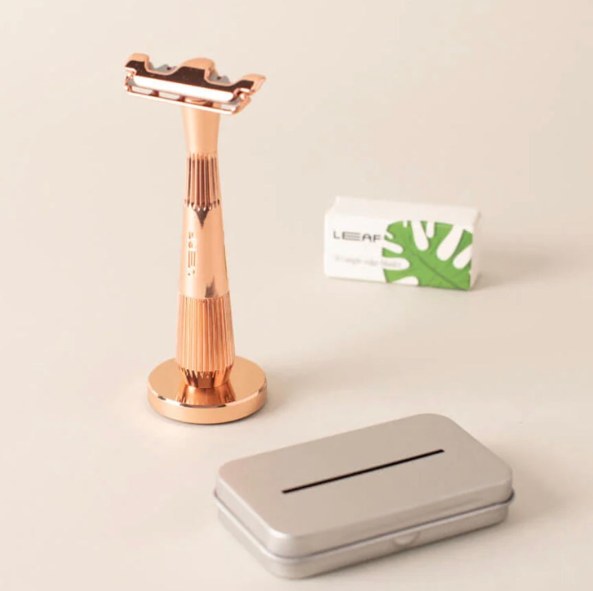 The Leaf Twig Razor Kit Rose Gold – SafetyRazors