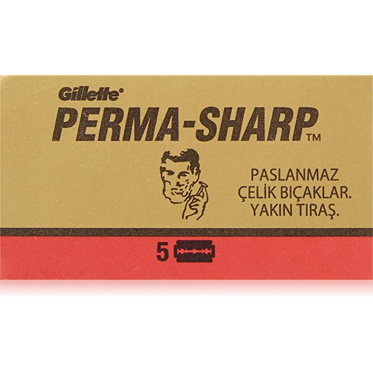 Gillette Perma-Sharp Stainless DE Blades-5 Blade Pack – SafetyRazors