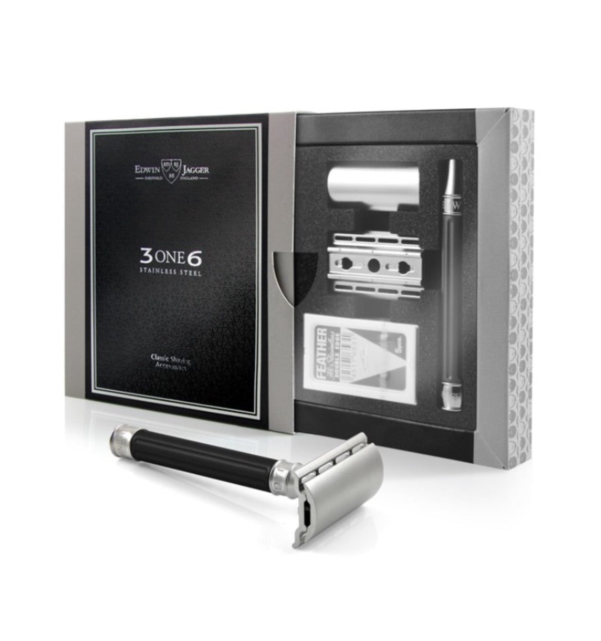 Edwin Jagger 3ONE6 Stainless Steel Black DE Safety Razor – SafetyRazors